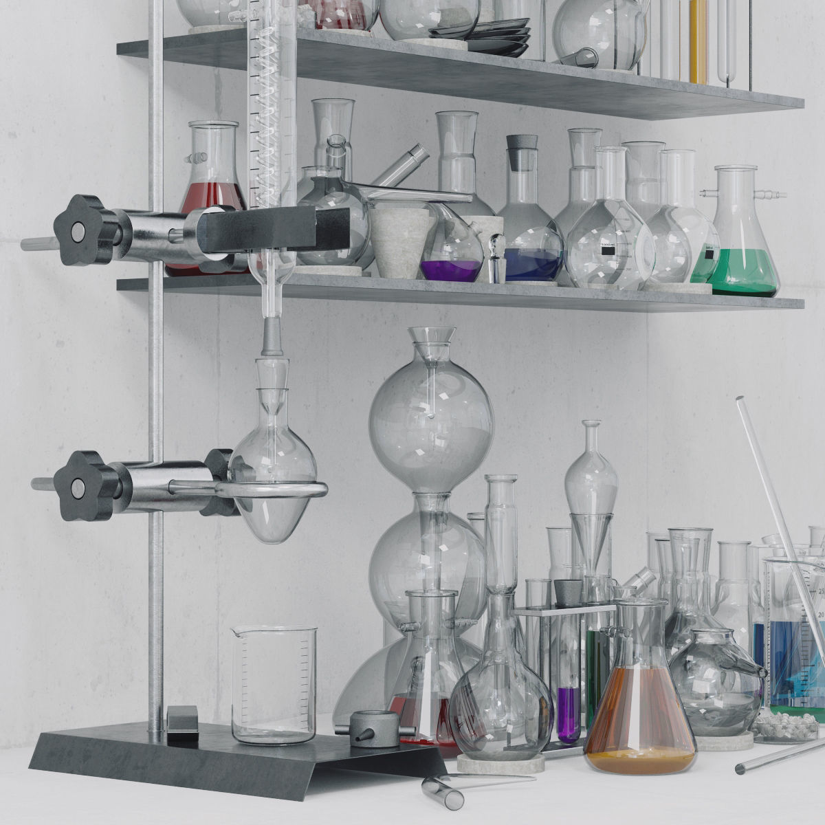 Laboratory chemistry 3D model | CGTrader