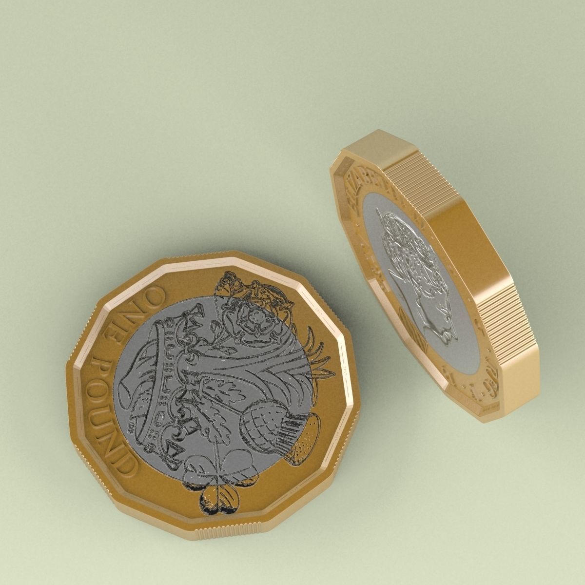 New British Pound Coin 3D model | CGTrader