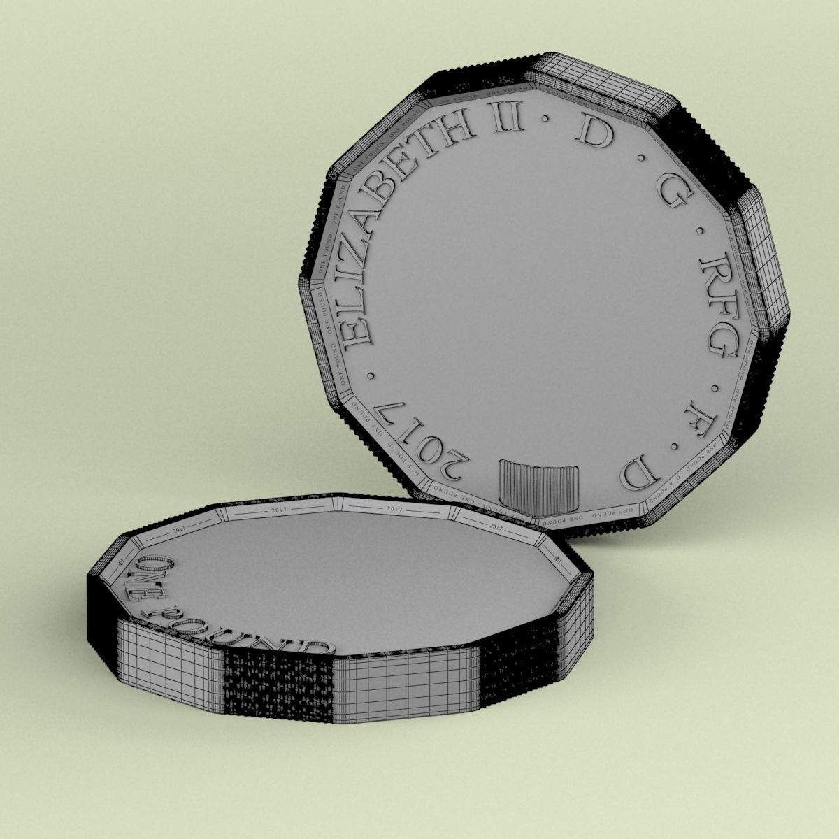 New British Pound Coin 3D model | CGTrader