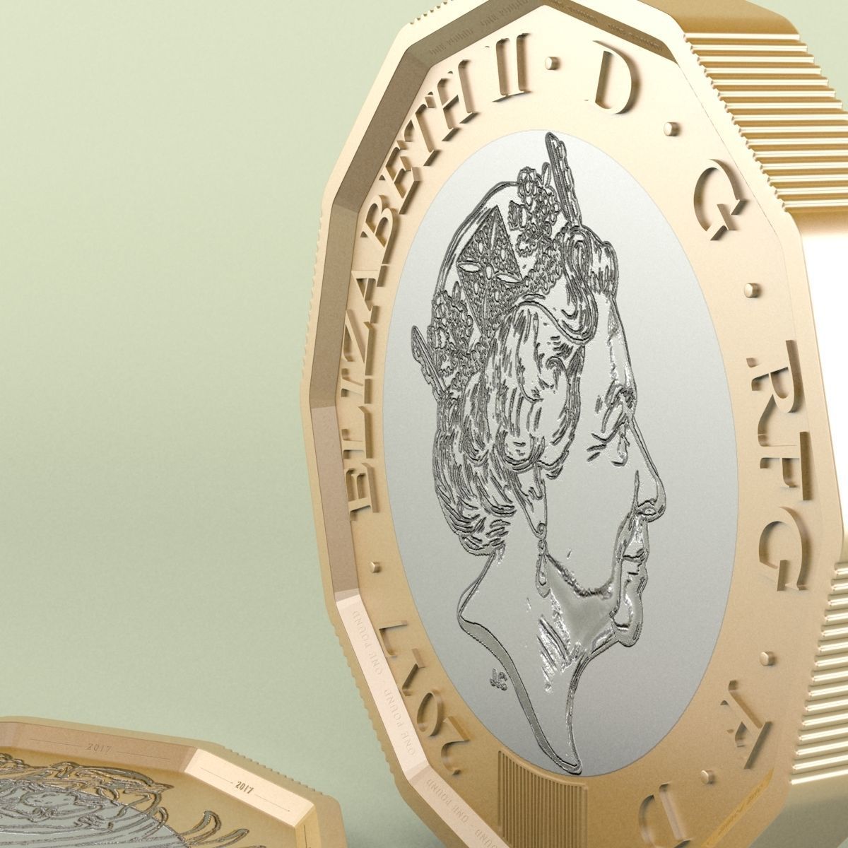 New British Pound Coin 3D model | CGTrader