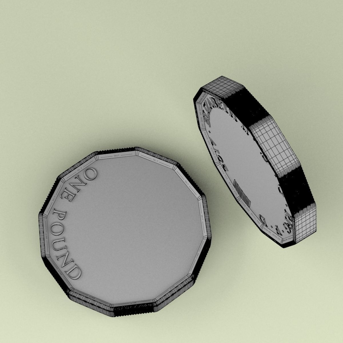 New British Pound Coin 3D model | CGTrader