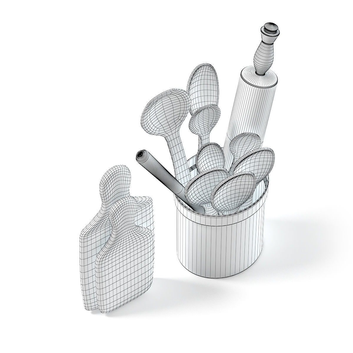 Wooden Kitchen Utensils 3D Model 3D model | CGTrader