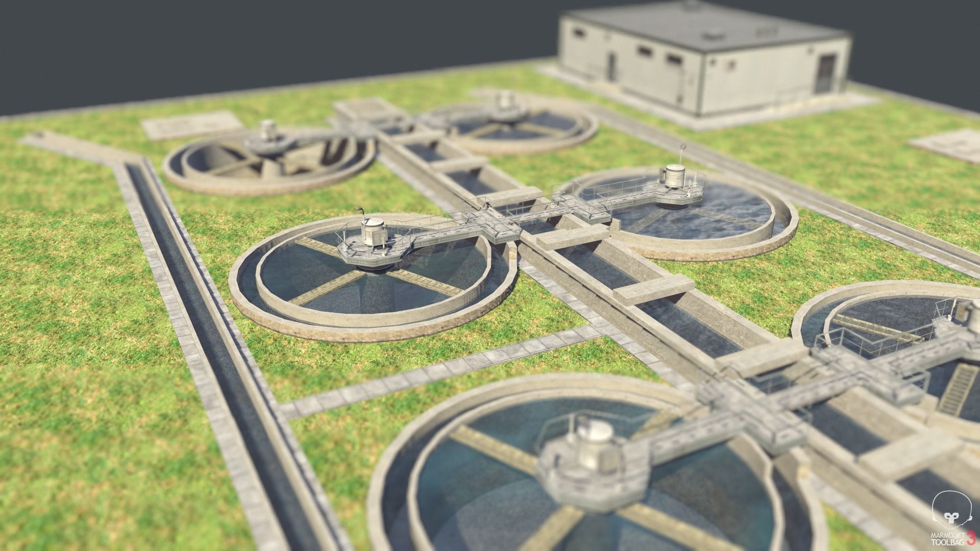 3D model Water Treatment Plant Low Poly VR / AR / low-poly animated ...