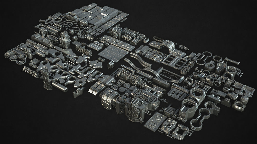 Tech Heavy Pro Kit - 400 plus 2d and 3d Elements 3D model | CGTrader