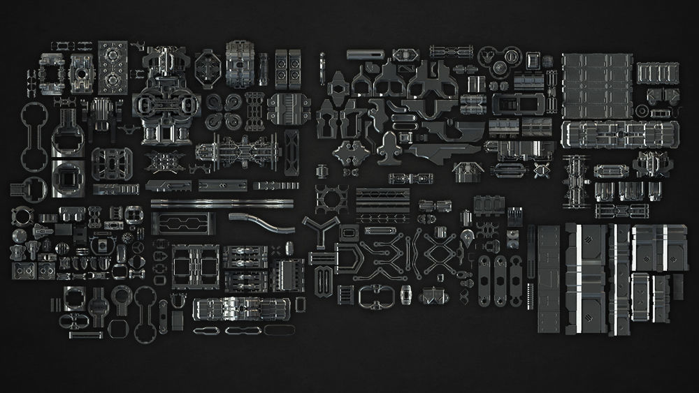 Tech Heavy Pro Kit - 400 plus 2d and 3d Elements 3D model | CGTrader