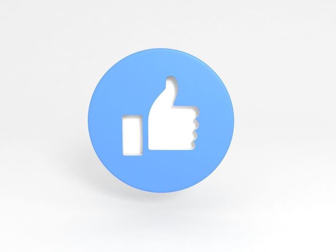 Facebook Like Button free 3D model | CGTrader