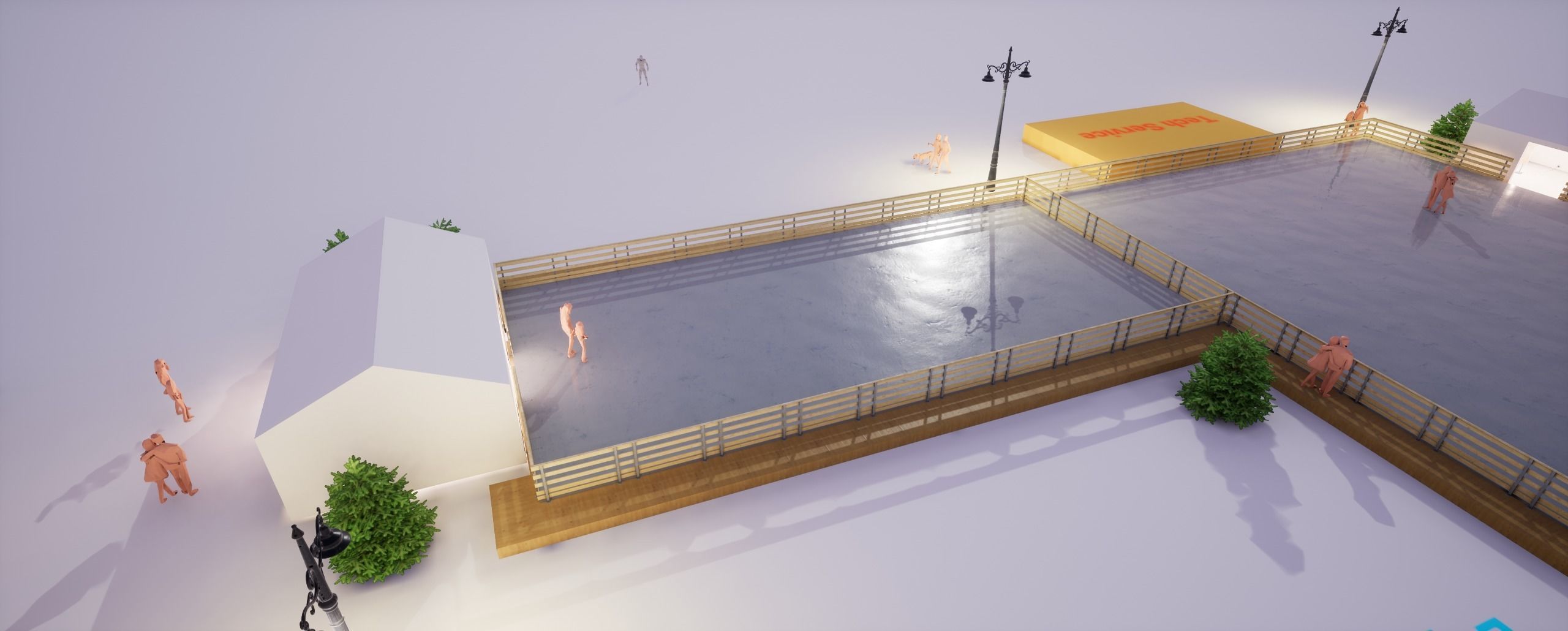 3D model Modular Ice Rink Fences VR / AR / low-poly | CGTrader