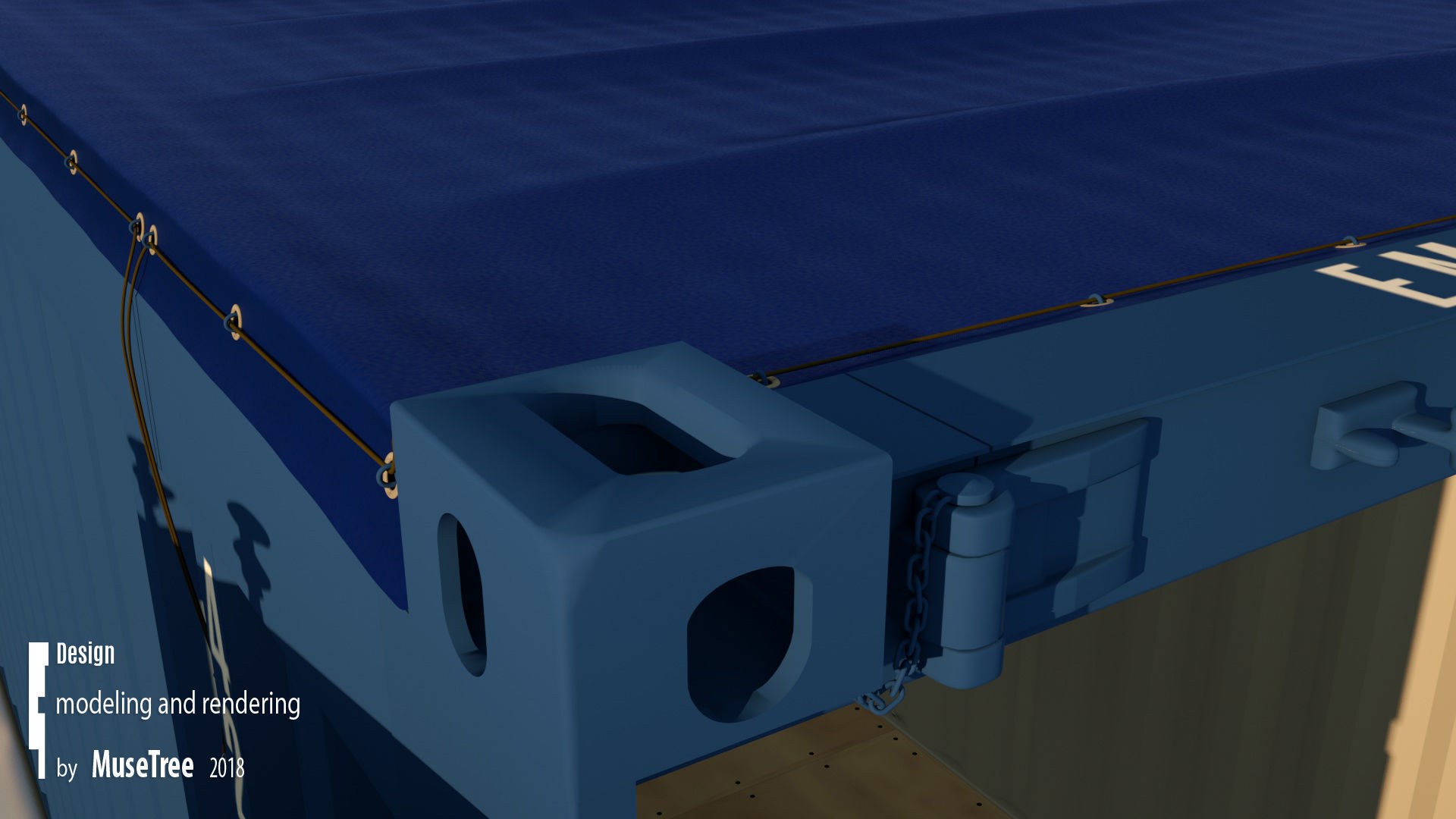 Shipping Container 40ft Open Top rigged 3D model animated rigged | CGTrader