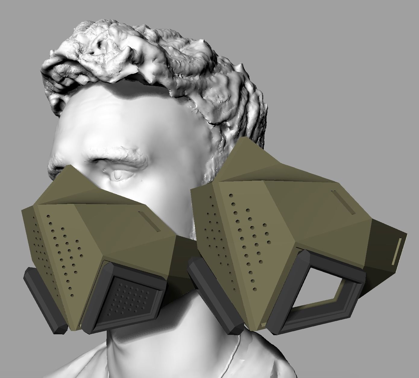 Half Mask Airsoft 3D model 3D printable | CGTrader