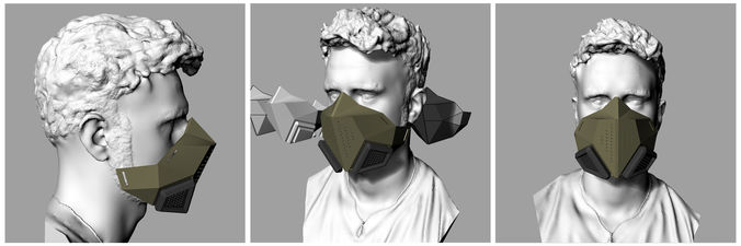 Half Mask Airsoft 3D model 3D printable | CGTrader