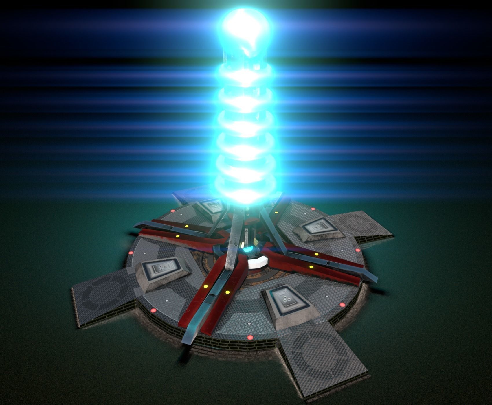 3D model tesla coil tower - Game Ready - VR AR VR / AR / low-poly ...