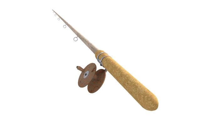 3D model Old-fashioned fishing rod VR / AR / low-poly | CGTrader