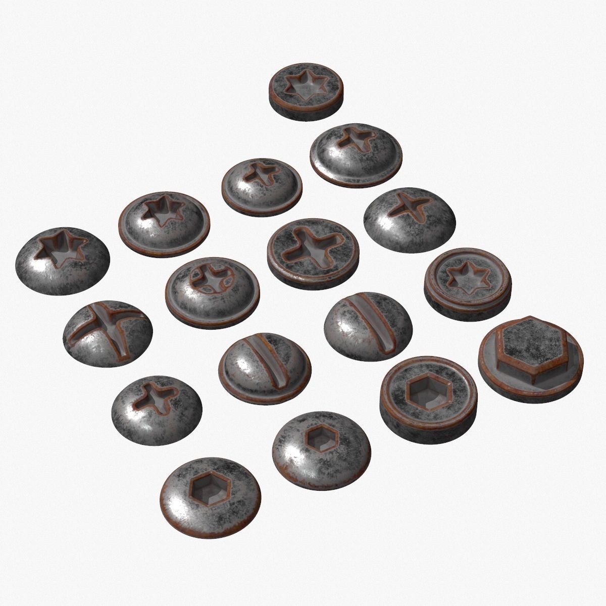 Screw Heads Collection 3D model | CGTrader