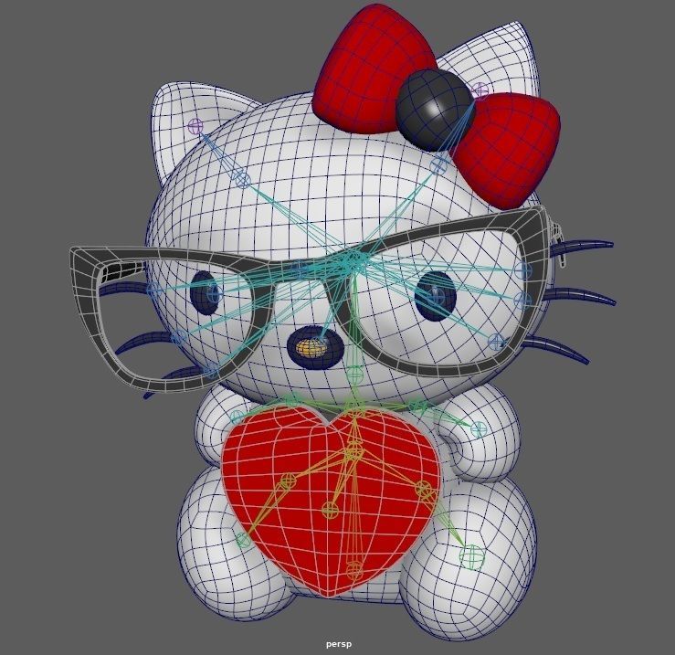Hello Kitty HighPoly 3D model animated rigged | CGTrader