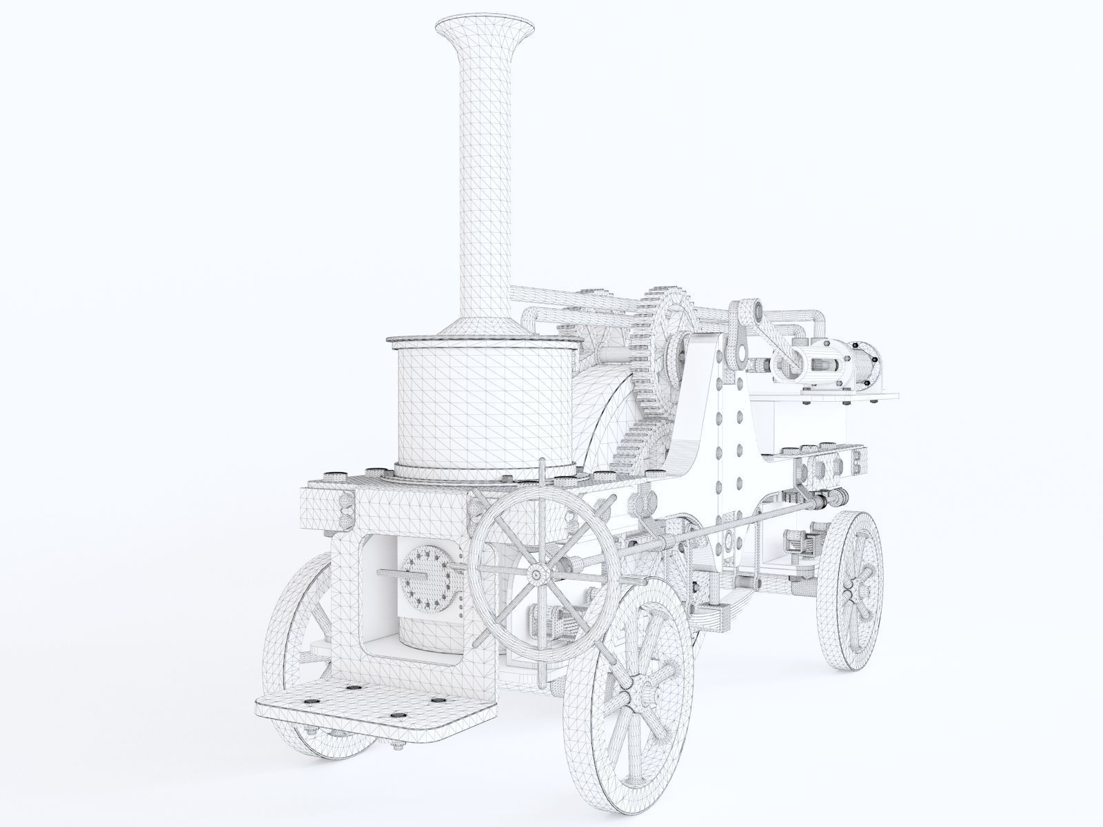 Patrick Stirling Steam Traction Engine 3D model | CGTrader