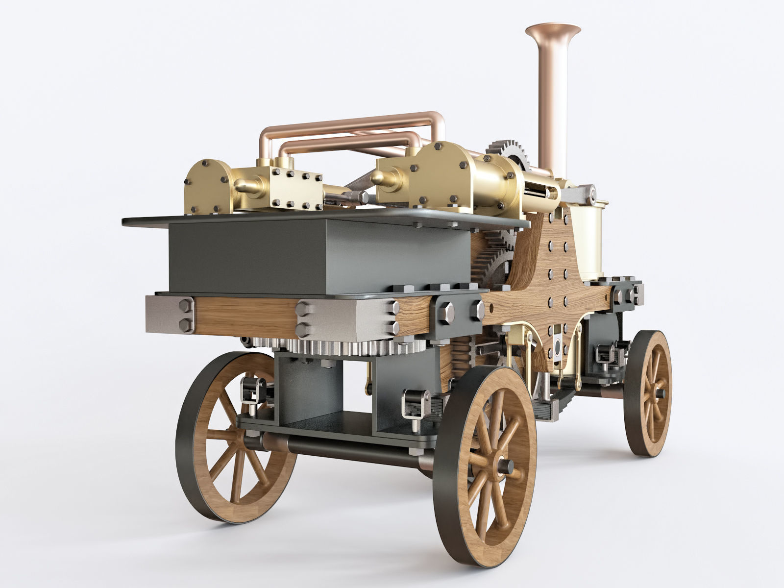 Patrick Stirling Steam Traction Engine 3D model | CGTrader