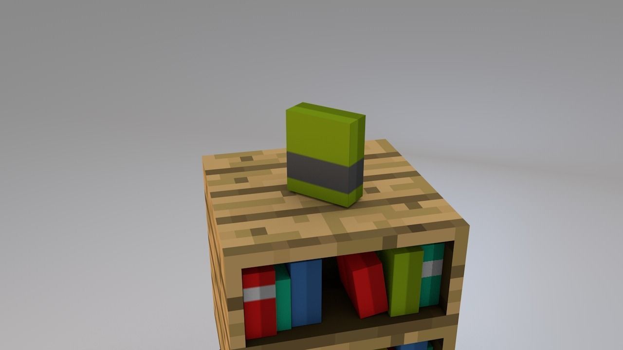 3D model 3D Minecraft Bookshelf VR / AR / low-poly | CGTrader