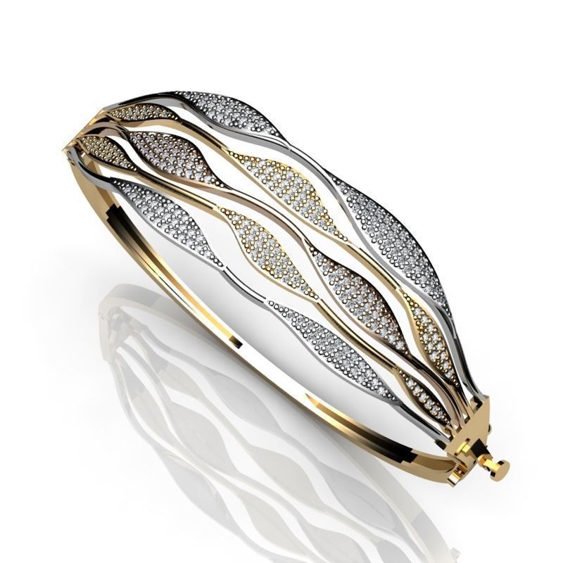 Bracelet with 1 15 mm diamonds 3D model 3D printable | CGTrader