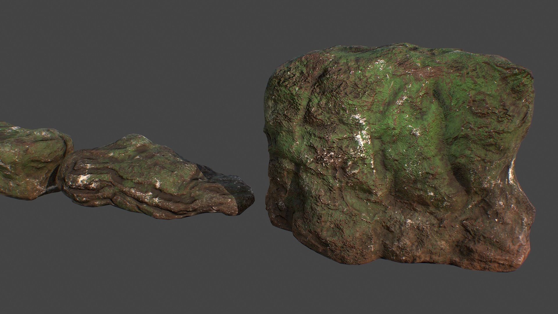3D model Low poly modular jungle rocks environment assets VR / AR / low ...