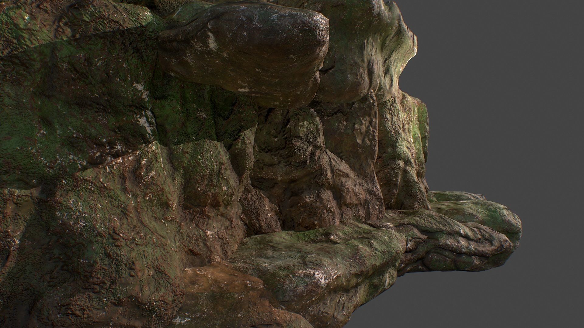 3D model Low poly modular jungle rocks environment assets VR / AR / low ...