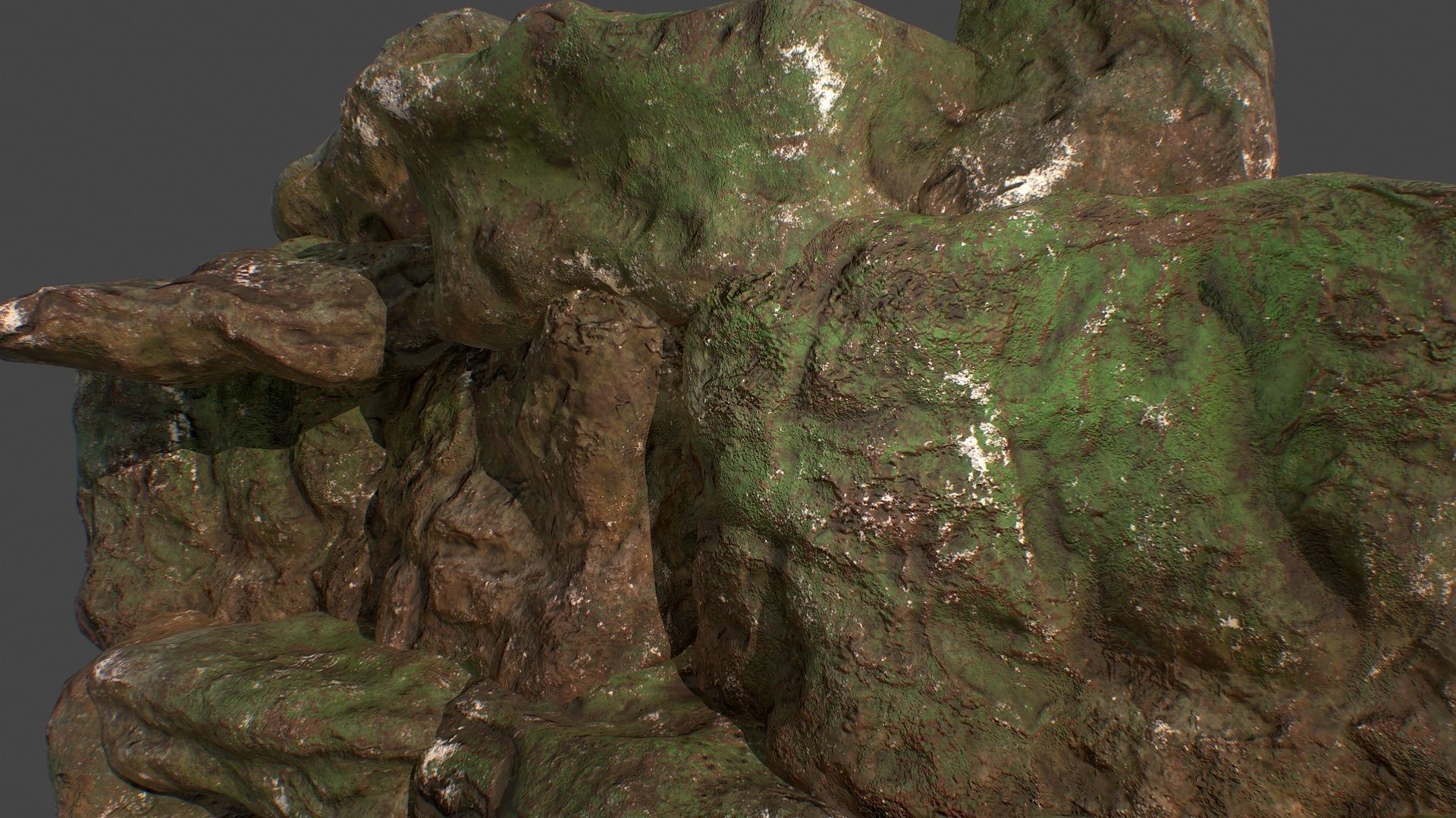 3D model Low poly modular jungle rocks environment assets VR / AR / low ...