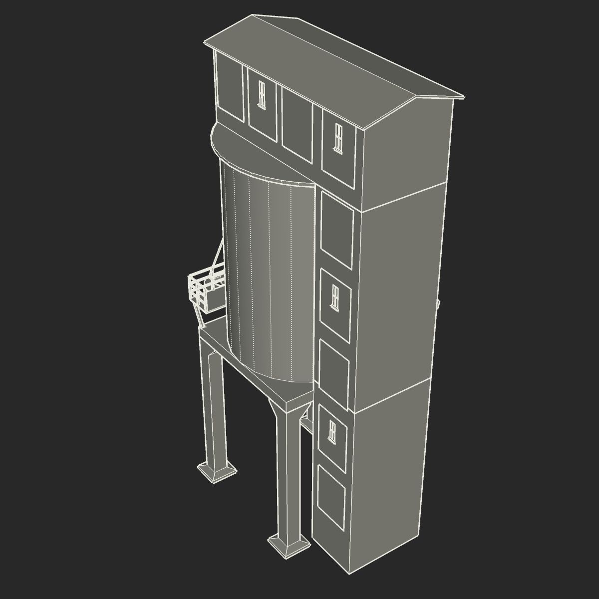 Concrete coal silo 3D model | CGTrader
