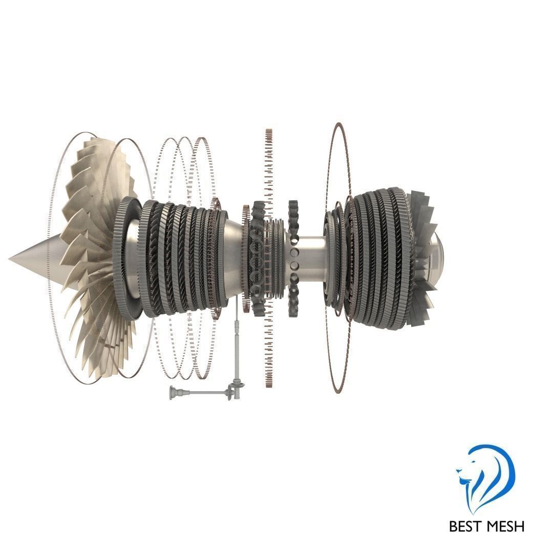 D-18T turbofan engine 3D model | CGTrader