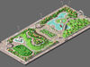 3D model Low poly big park with pond and labyrinth VR / AR / low-poly ...