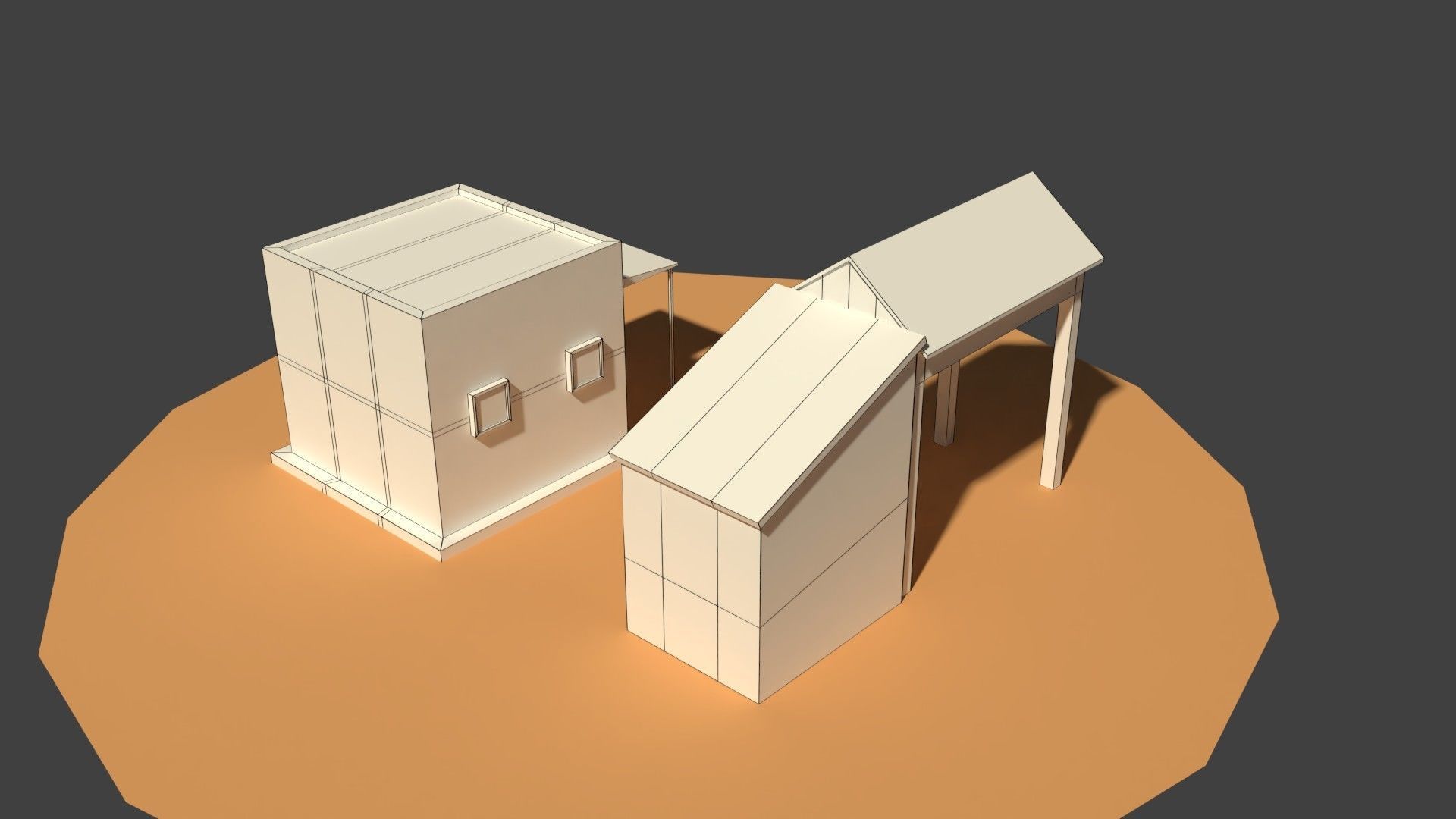 3D model Low Poly Farm Sheds VR / AR / low-poly | CGTrader