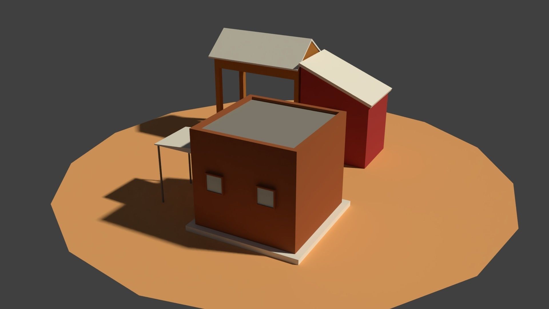 3D model Low Poly Farm Sheds VR / AR / low-poly | CGTrader