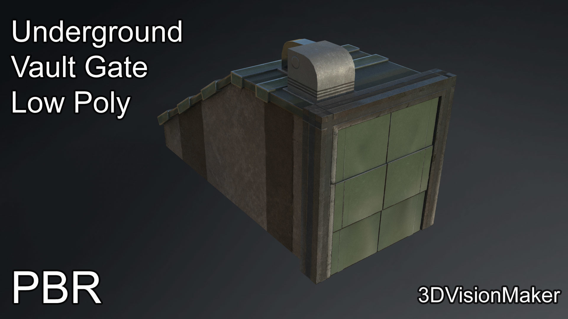 3D model Underground Vault Gate Low Poly VR / AR / low-poly | CGTrader