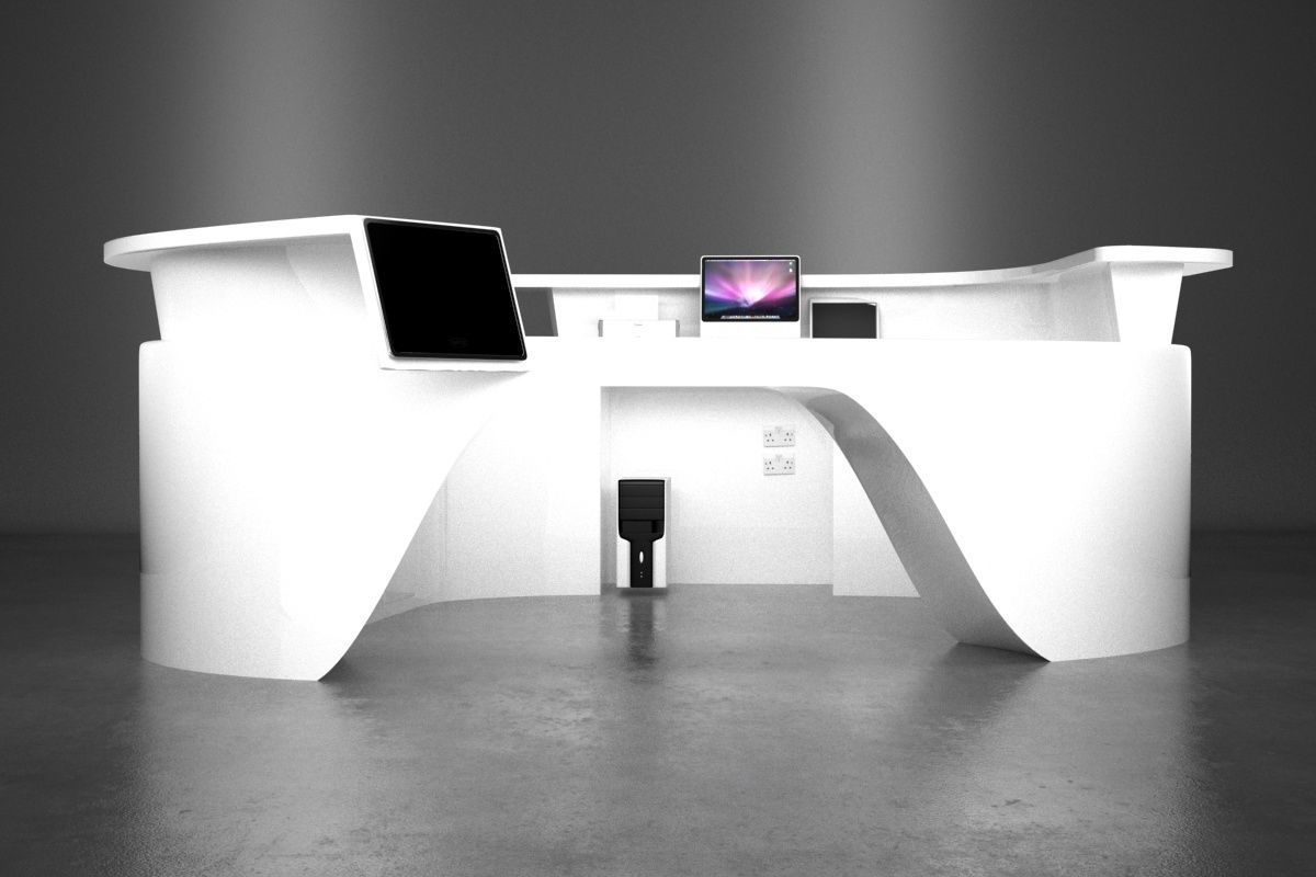 3d mall reception desk model 2 3D model | CGTrader