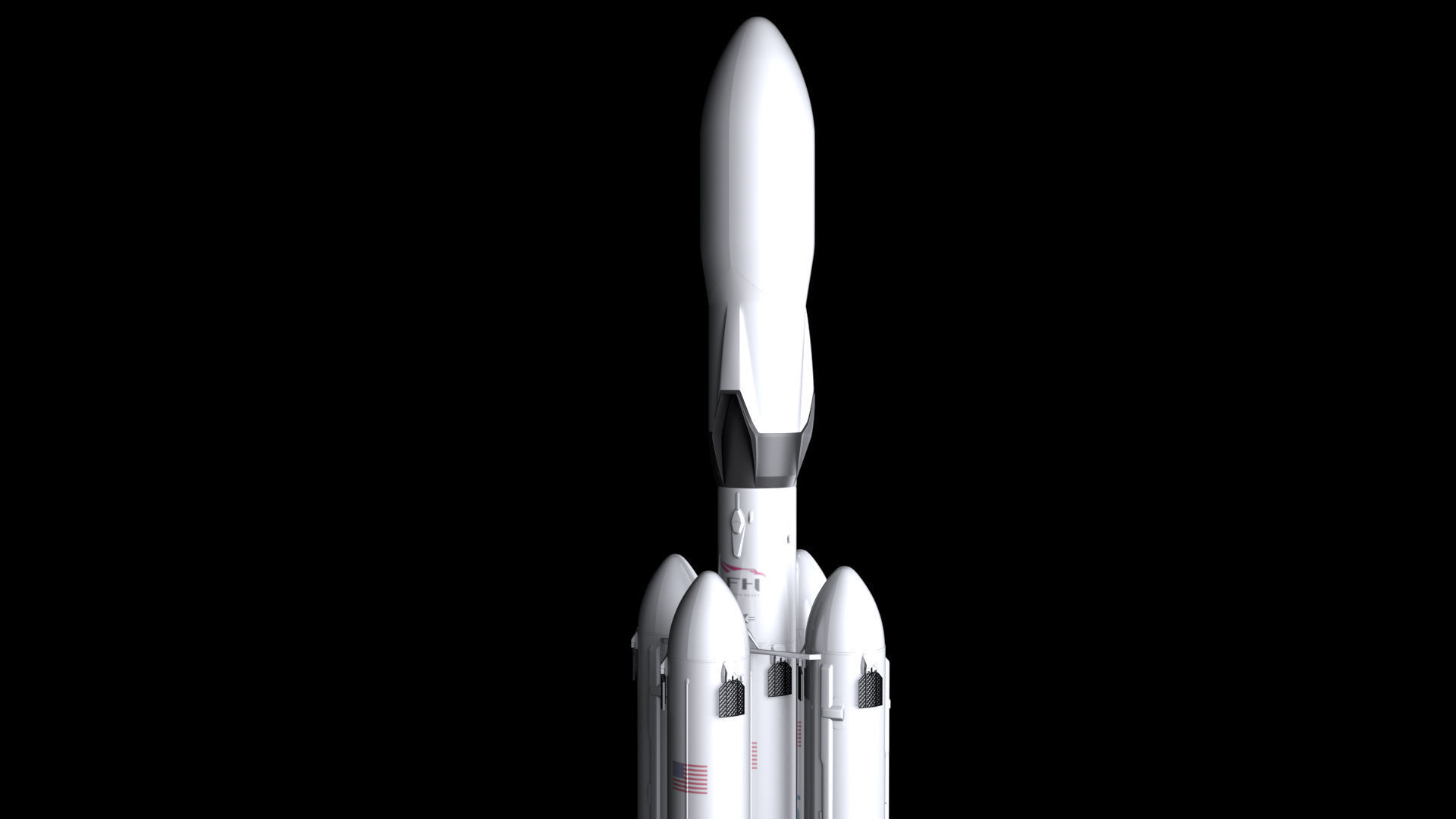 Falcon Super Heavy Fully Reusable rocket 3D model | CGTrader