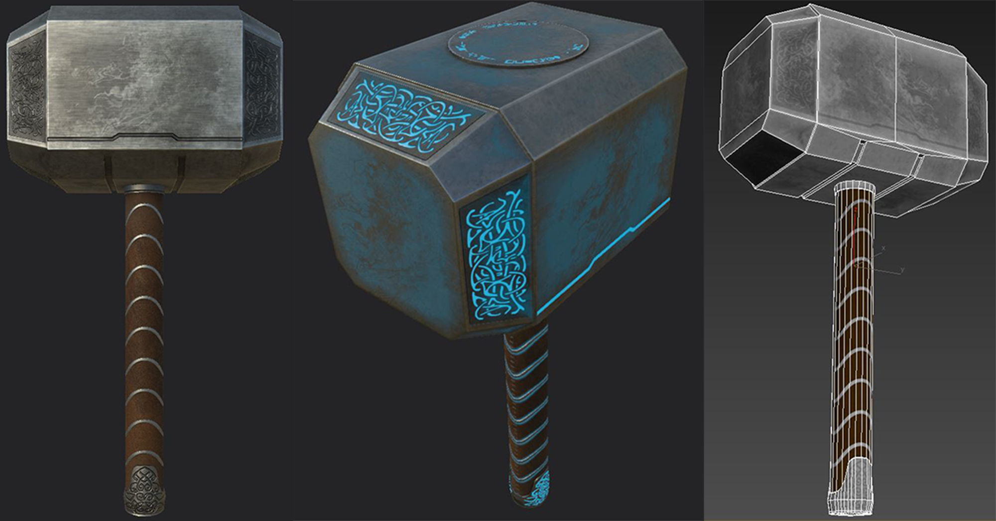 3D model Thors hammer VR / AR / low-poly | CGTrader