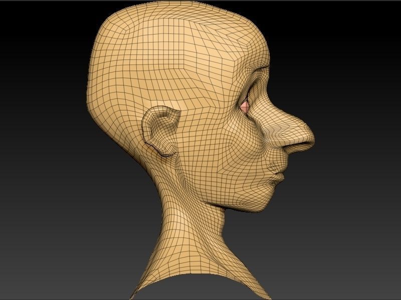 Thin Man Cartoon Head 3D model | CGTrader