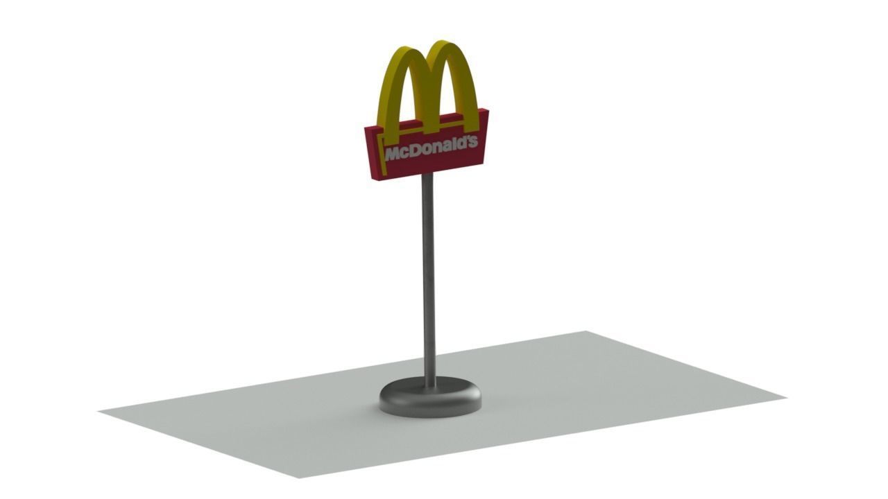 McDonalds Logo and McDonalds Sign Board free VR / AR / low-poly 3D ...