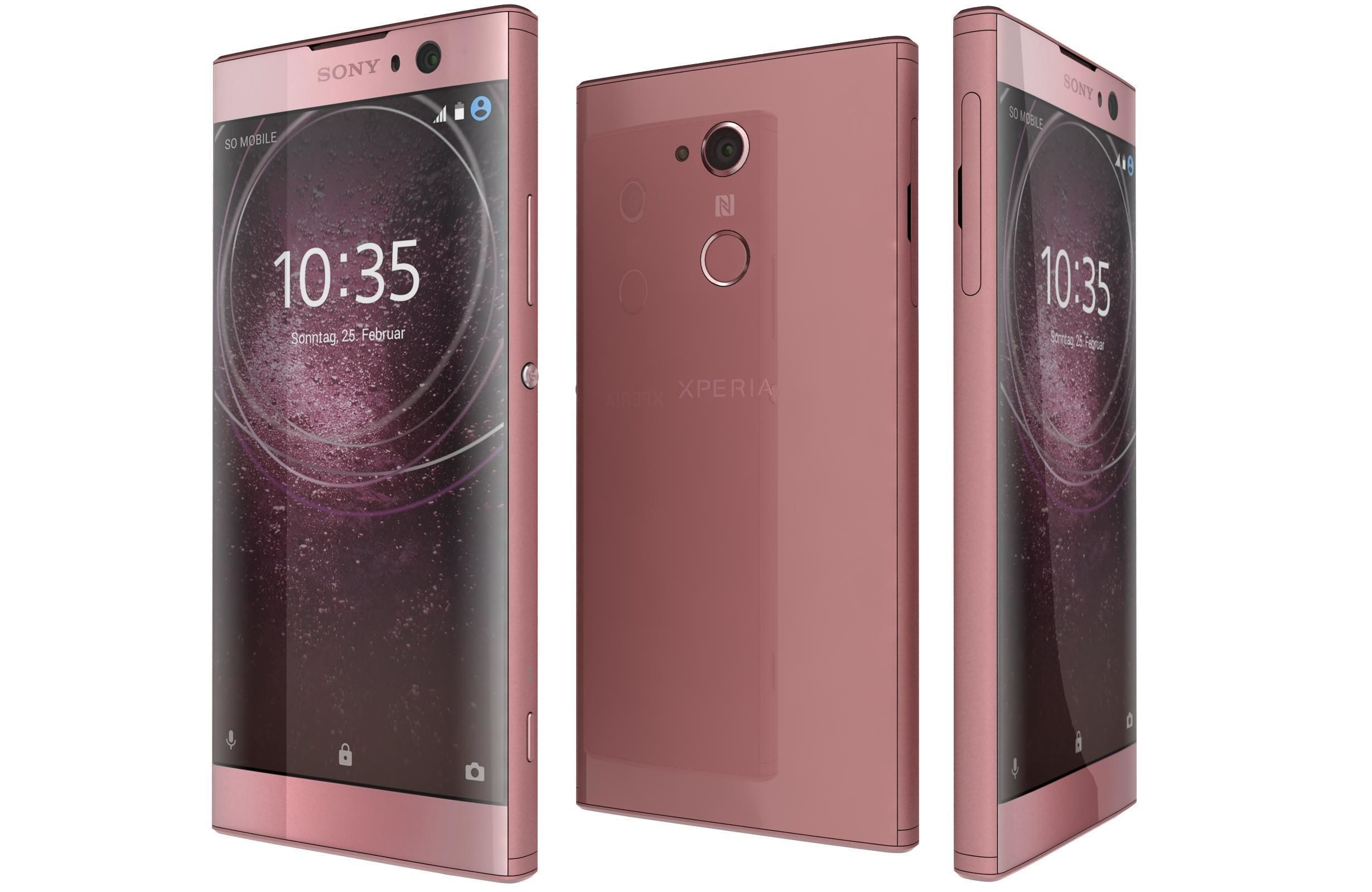 Sony Xperia XA2 Pink 3D model | CGTrader