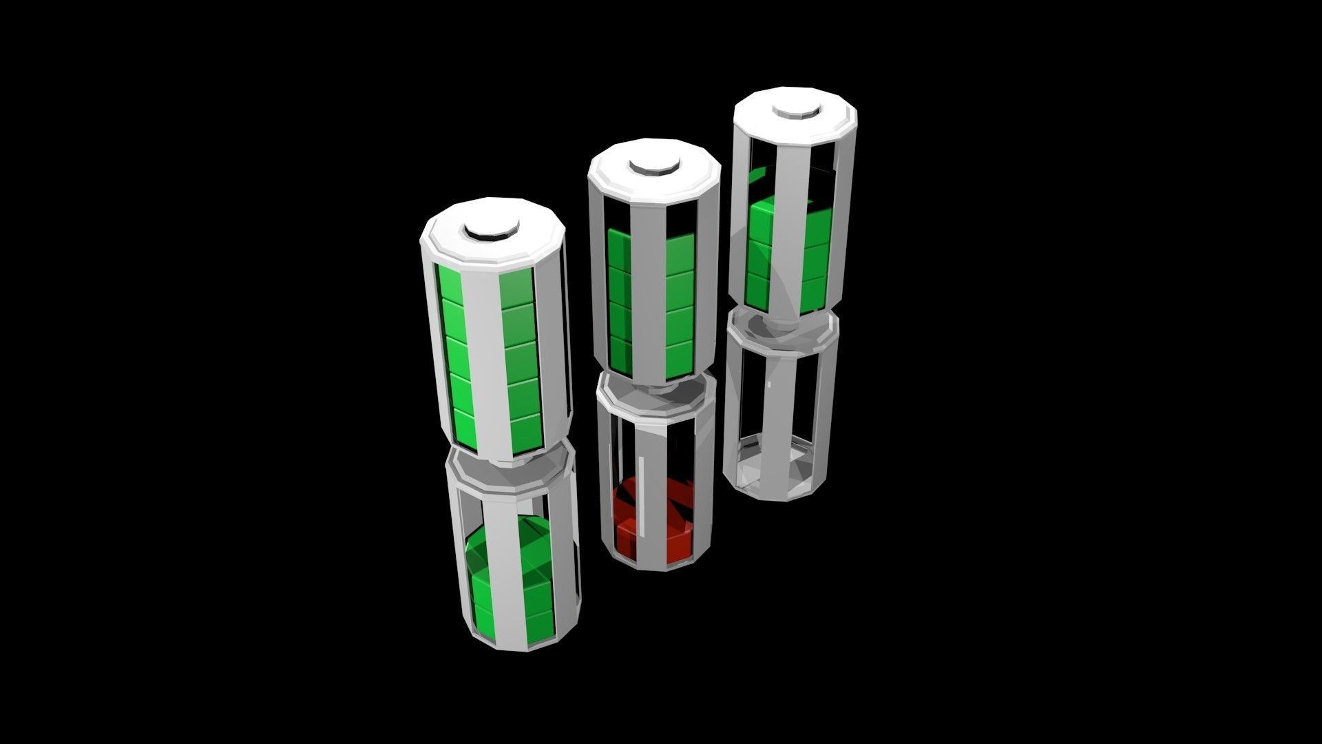 3D model Low poly battery symbols VR / AR / low-poly | CGTrader