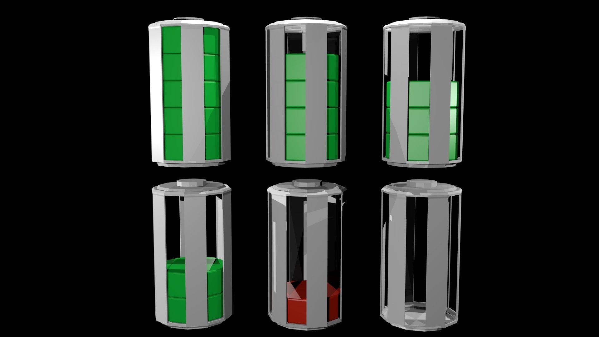 3D model Low poly battery symbols VR / AR / low-poly | CGTrader