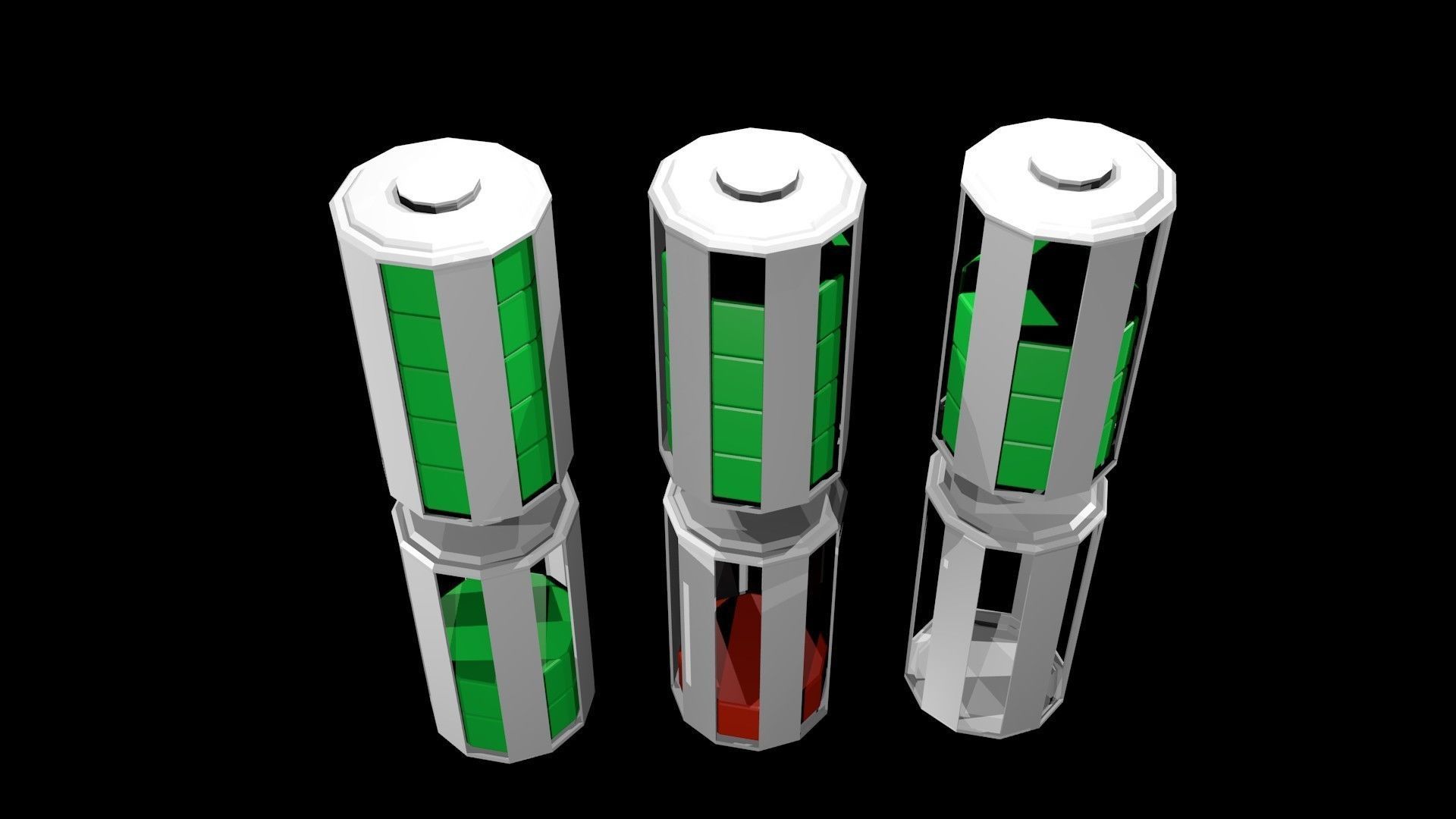 3D model Low poly battery symbols VR / AR / low-poly | CGTrader