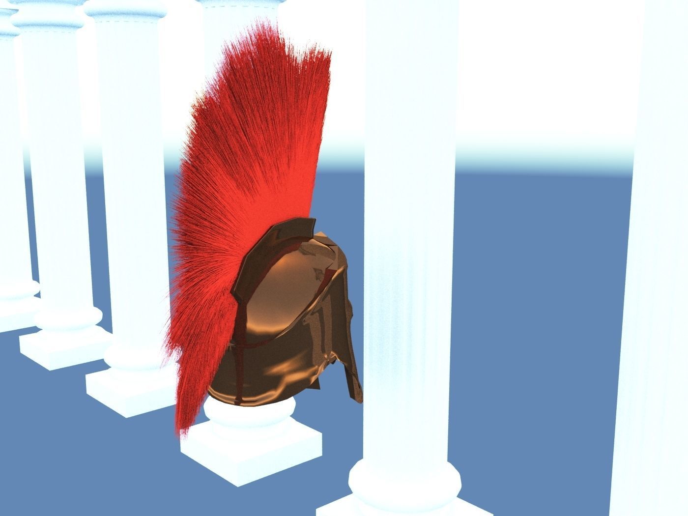 Ancient Greek Corinthian style hoplite helmet with ornament 3D model ...