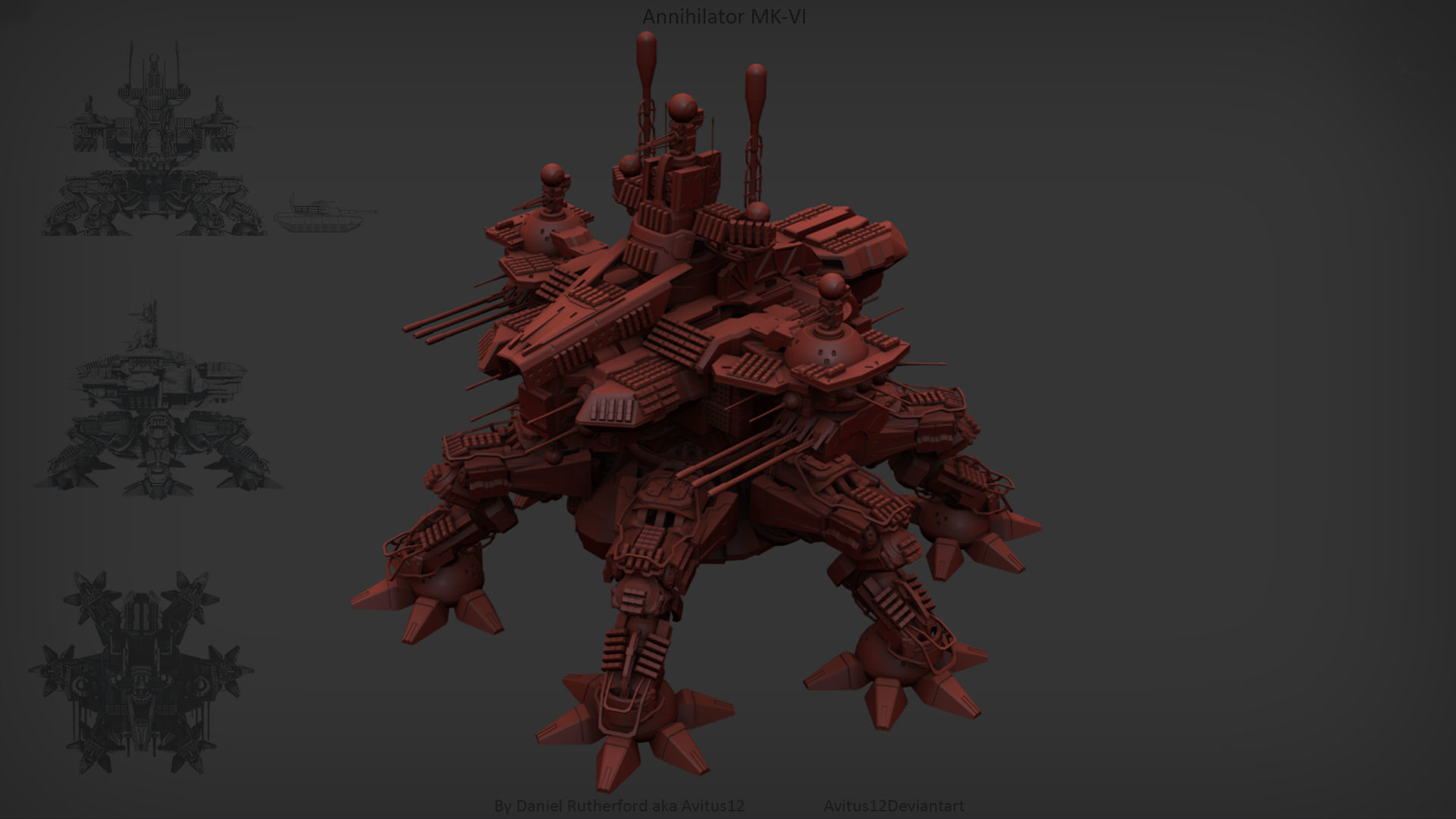 Annihilator mech MK-VI 3D model rigged | CGTrader