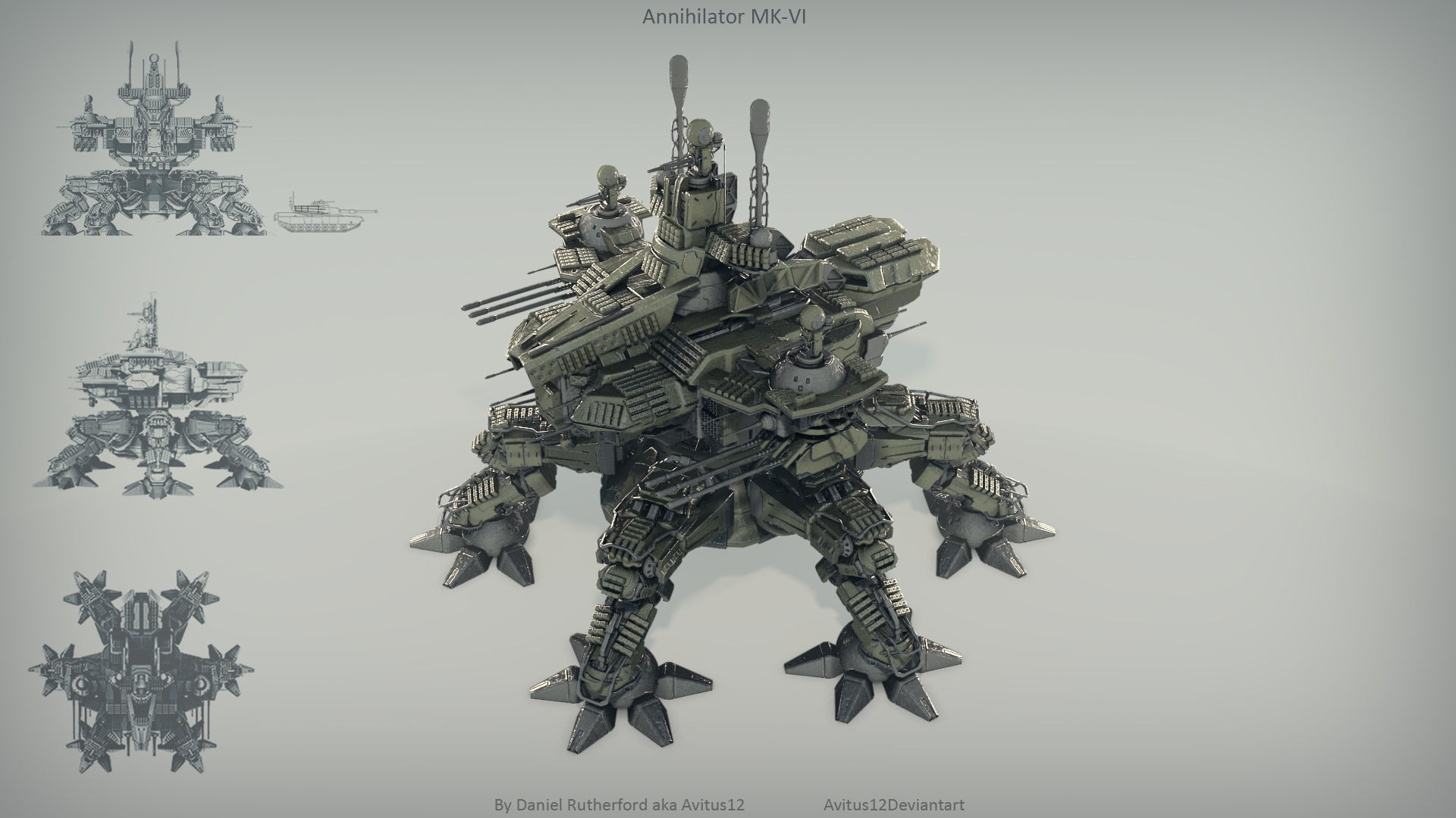 Annihilator mech MK-VI 3D model rigged | CGTrader