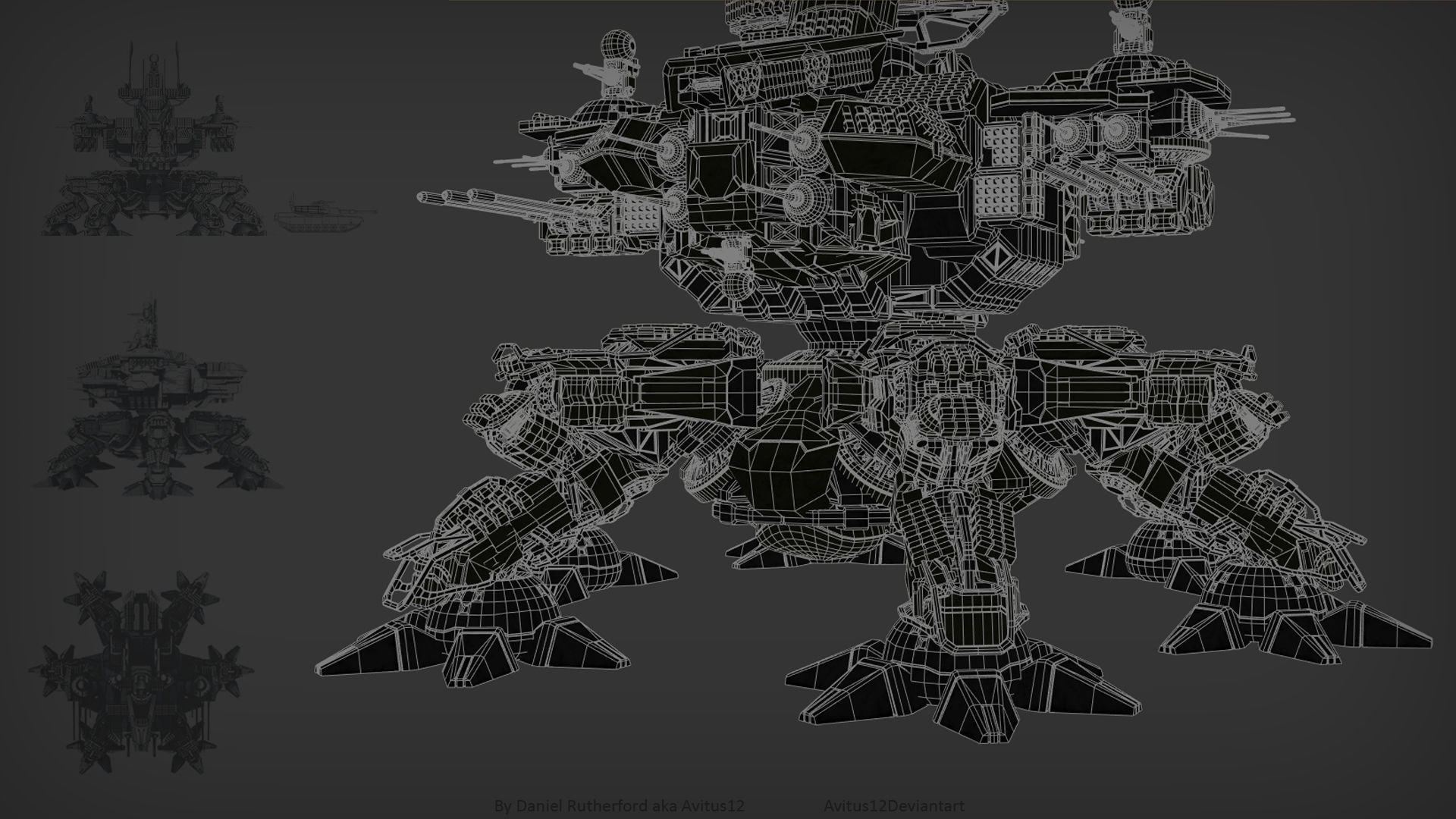 Annihilator mech MK-VI 3D model rigged | CGTrader