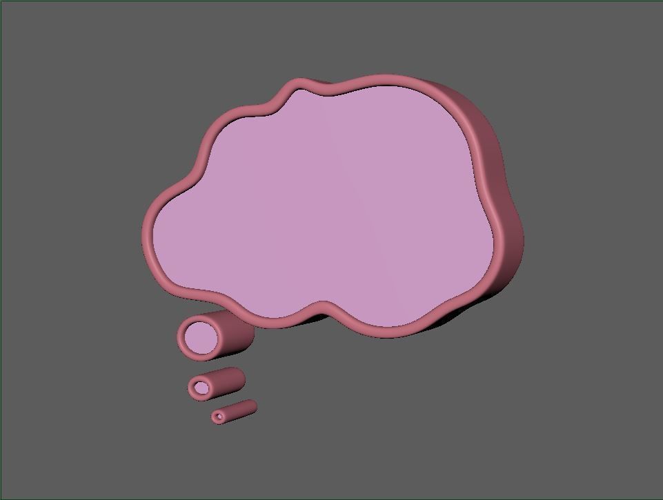 Speech Bubble Think Cloud 3D model | CGTrader