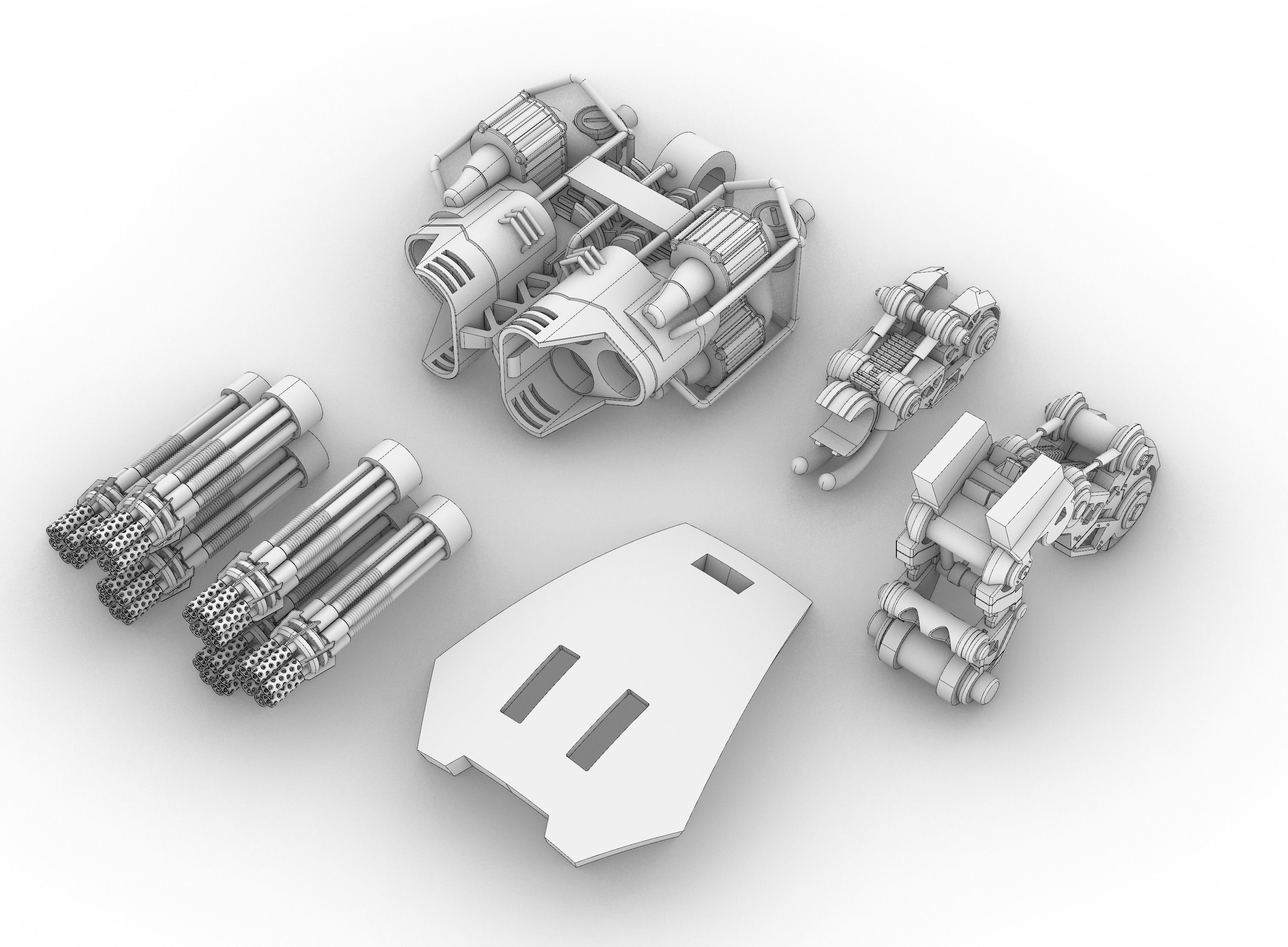 Sci-fi Minigun 3D model 3D printable | CGTrader