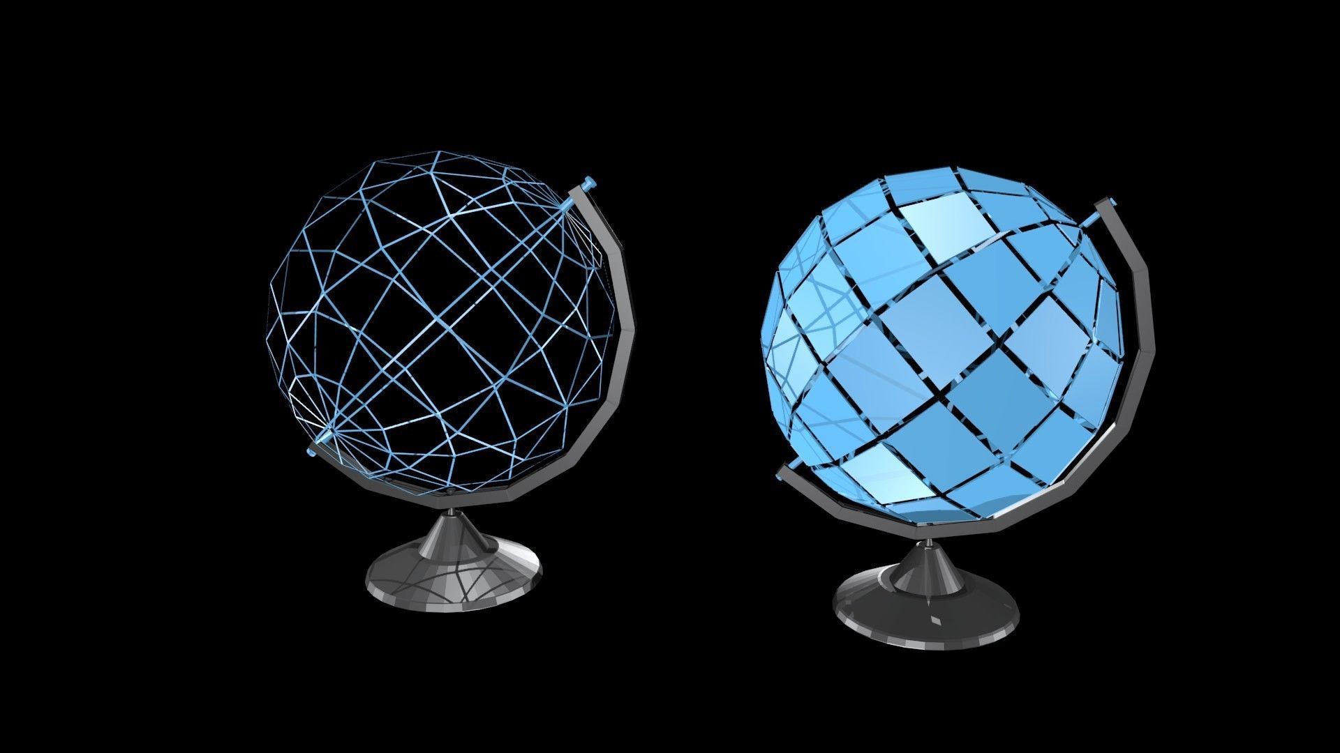 3D model Low poly globes VR / AR / low-poly | CGTrader