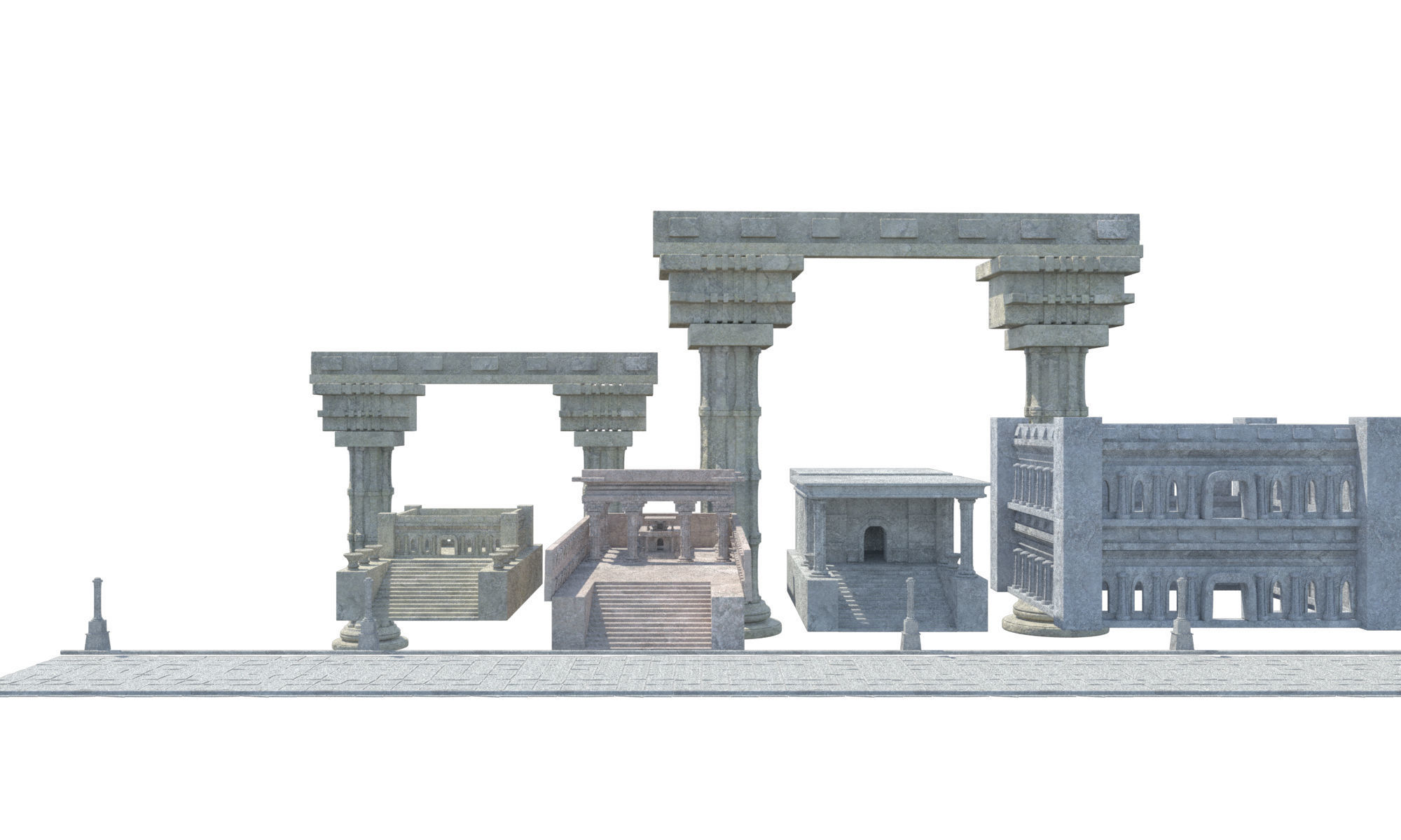 ancient greek roman temples buildings architecture 3D model | CGTrader
