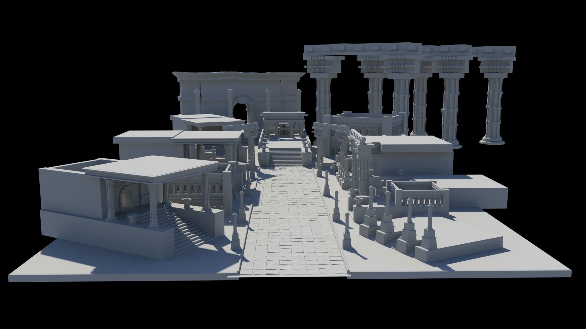 ancient greek roman temples buildings architecture 3D model | CGTrader