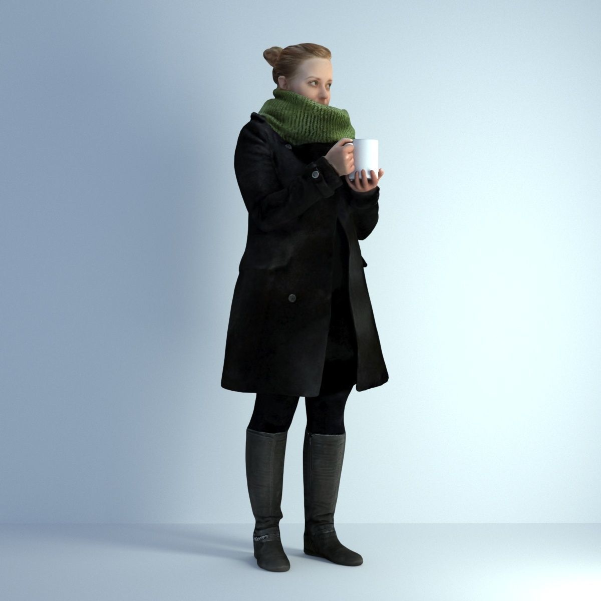 3D Scan Woman Winter 004 3D model | CGTrader